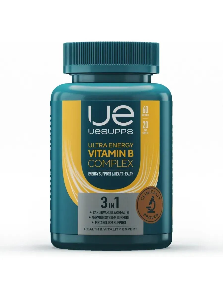 UESUPPS Ultra Energy Vitamin B Complex/Комплекс витаминов группы В, 60 мягких капсул