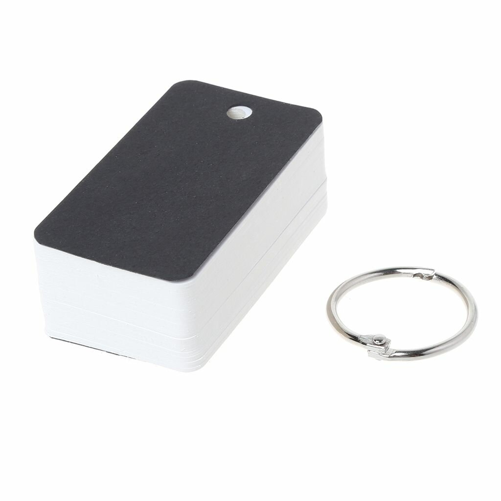 1 мини-книжка для чтения слов с кольцевой застежкой из крафт-бумаги-черный