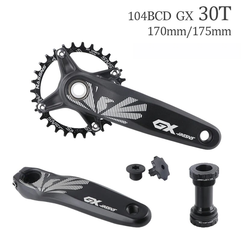 Шатуны HASSNS для горных велосипедов 12 скоростей 32/34/36/38T 170MM, HA GX Crank BB 30T