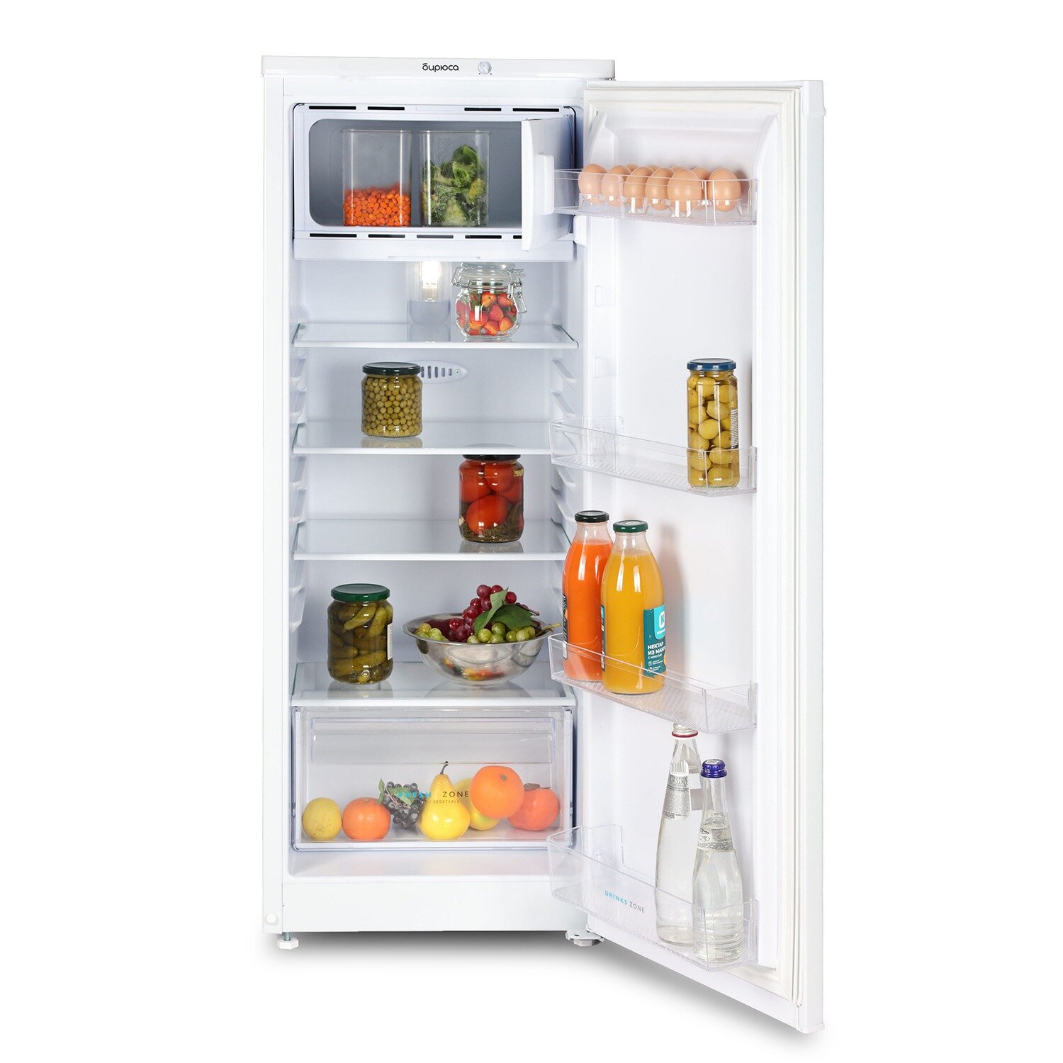 Холодильник Бирюса 410, однокамерный, узкий, с морозильной камерой