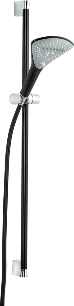Душевой гарнитур Kludi Fizz 3S 6774087-00 черный, хром, матовый, глянцевый, латунный, 3 режима струи, лейка для душа со шлангом и штангой