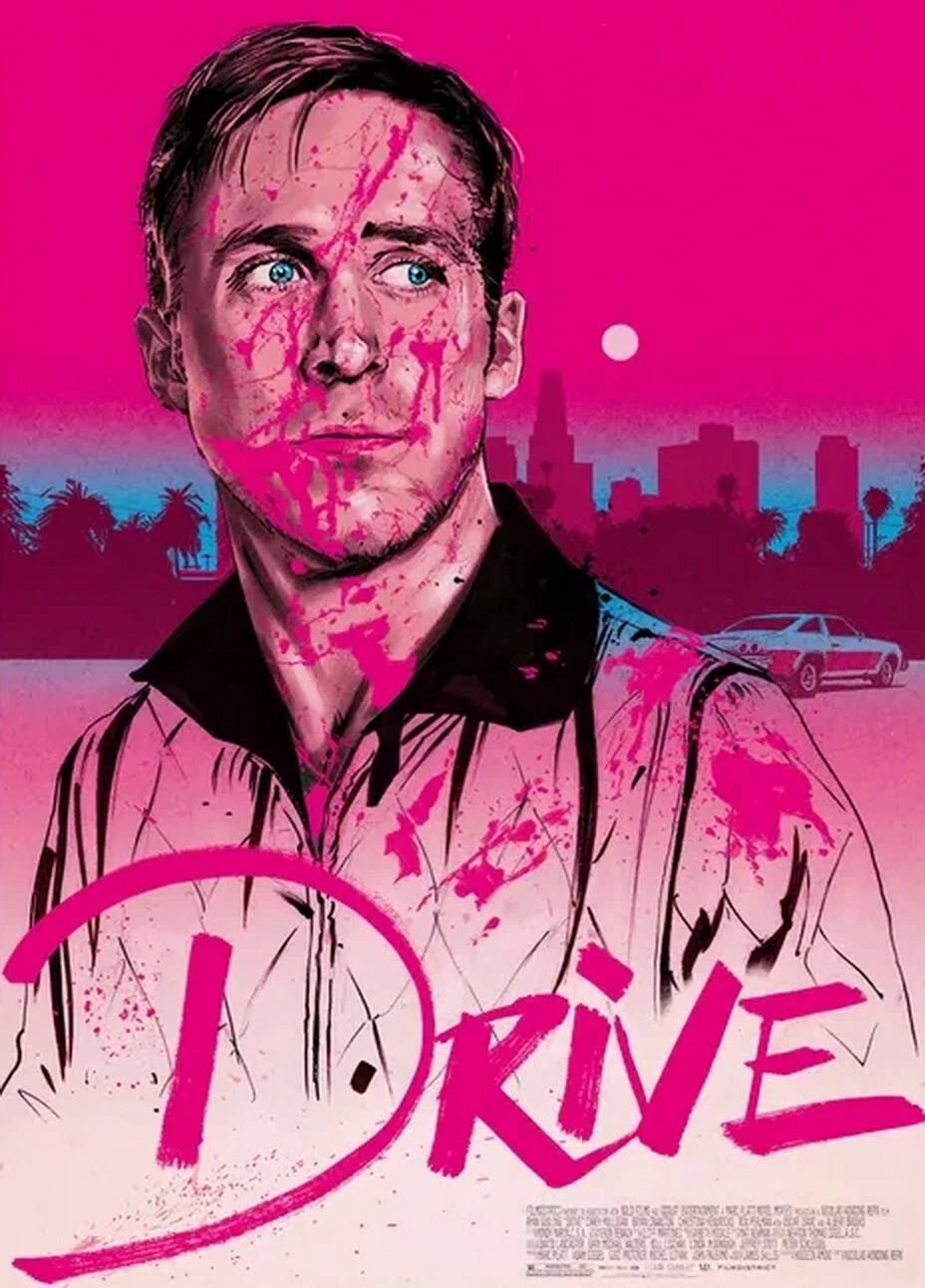 Плакат, постер Райан Гослинг. Drive, 2011 кино. Драйв фильм на бумаге, размер 30х42см