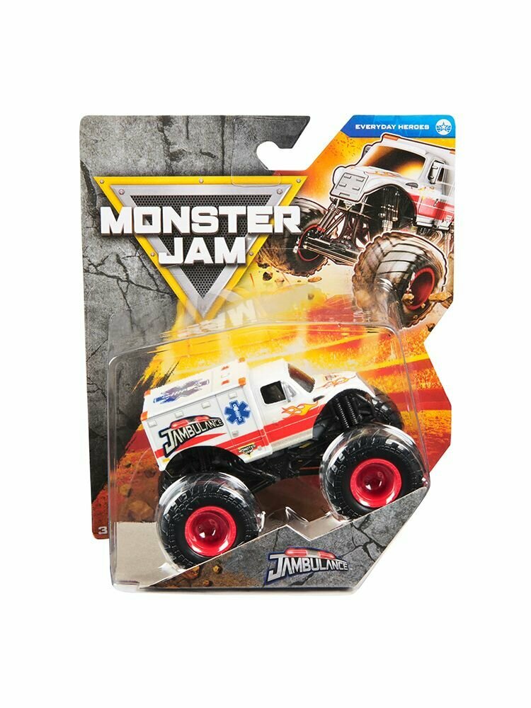 Машинка Monster Jam 1:64 Jambulance Monster Truck, Die-Cast Vehicle