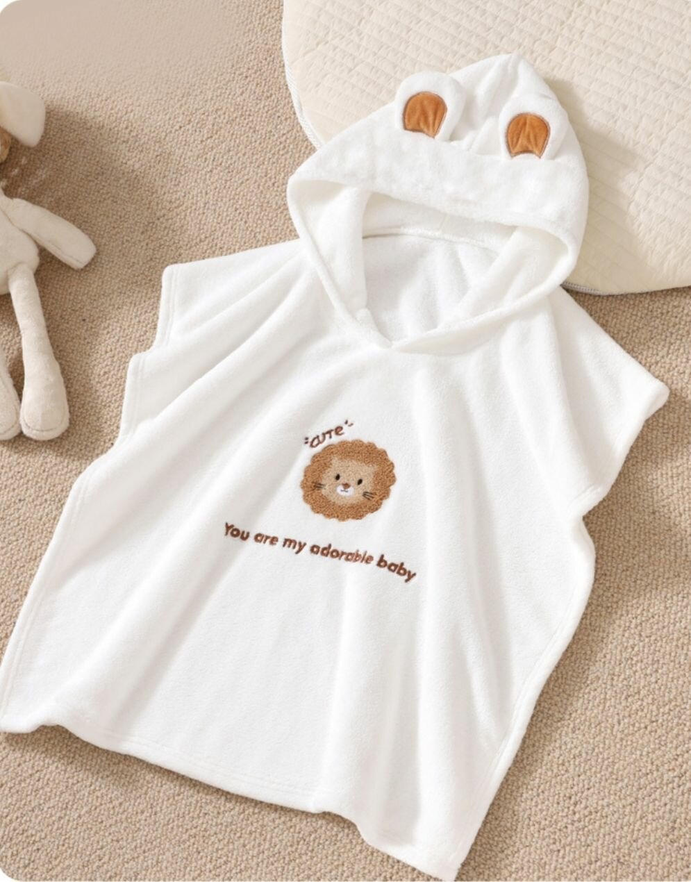 Полотенце пончо для детей, детское полотенце-халат с капюшоном