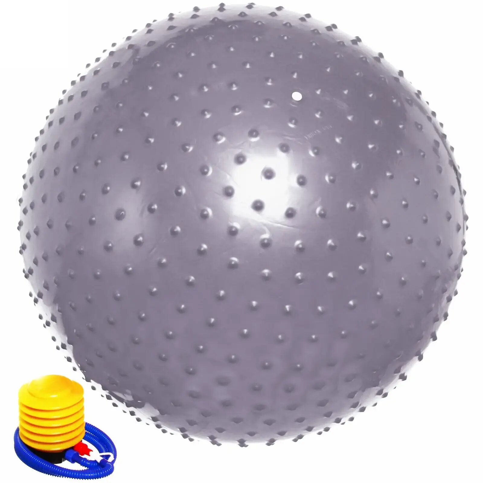 Фитбол массажный Sportage 75 см с насосом, серебро, для фитнеса