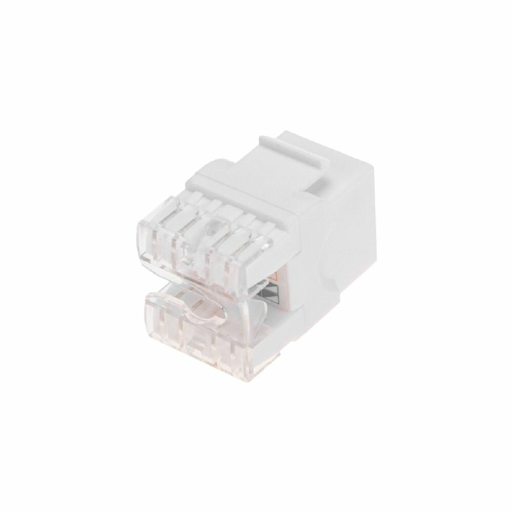 Rexant 02 - 0060 Модуль Keystone Jack RJ - 45 8P8C , UTP неэкранированный, CAT 5e, тип 180 градусов, белый PRO