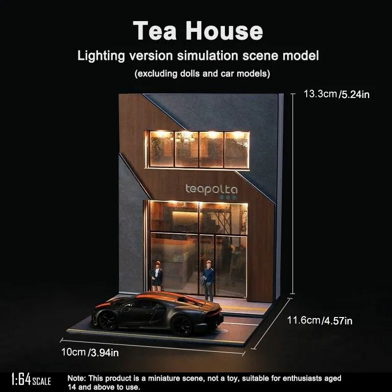 GuiDeng 1:64 Сцена-пазл Автомобильный гараж с подсветкой Глава японской улицы