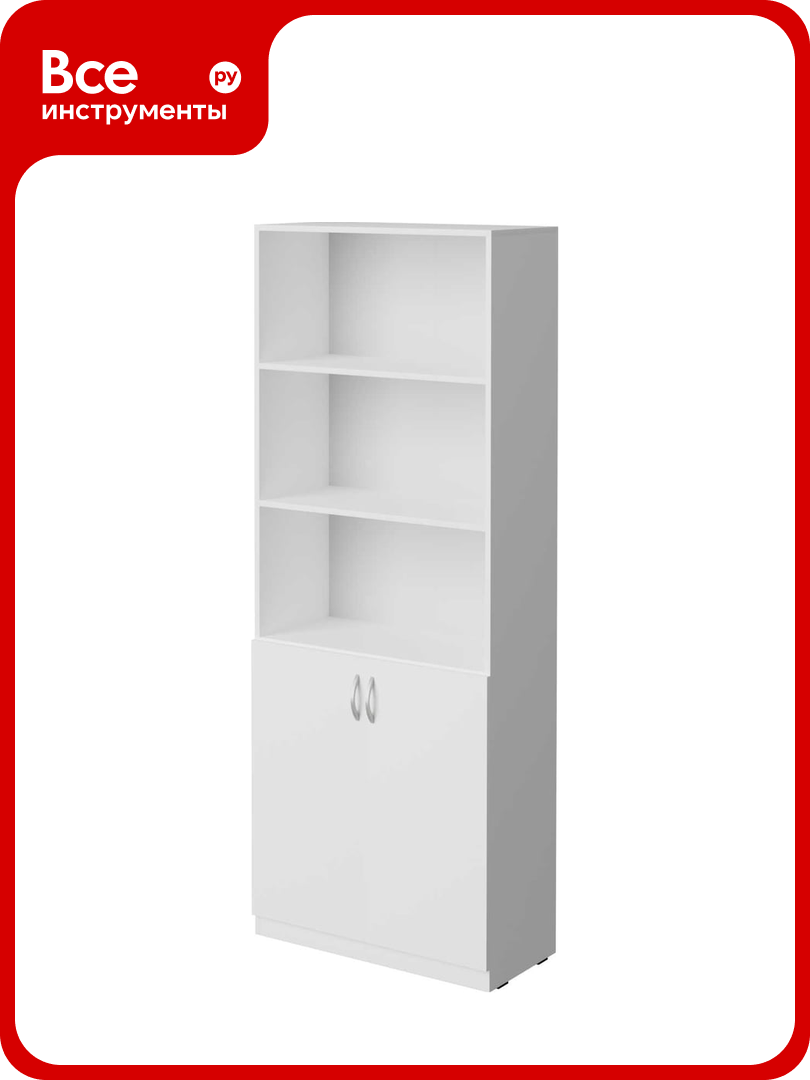 Шкаф полуоткрытый Альянс мебель с дверьми ХИТ 800x370x1925 К-10 Белый, 800×370×1925 мм, из которых