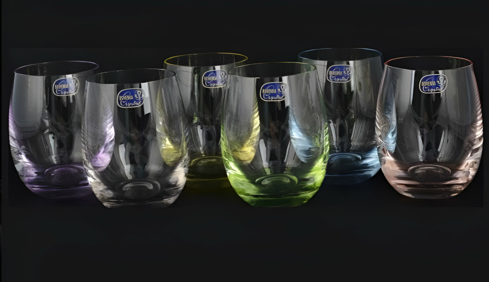 Набор стаканов Bohemia Crystal "Клаб", для виски, 6 штук, стекло, 220мл, разноцветный