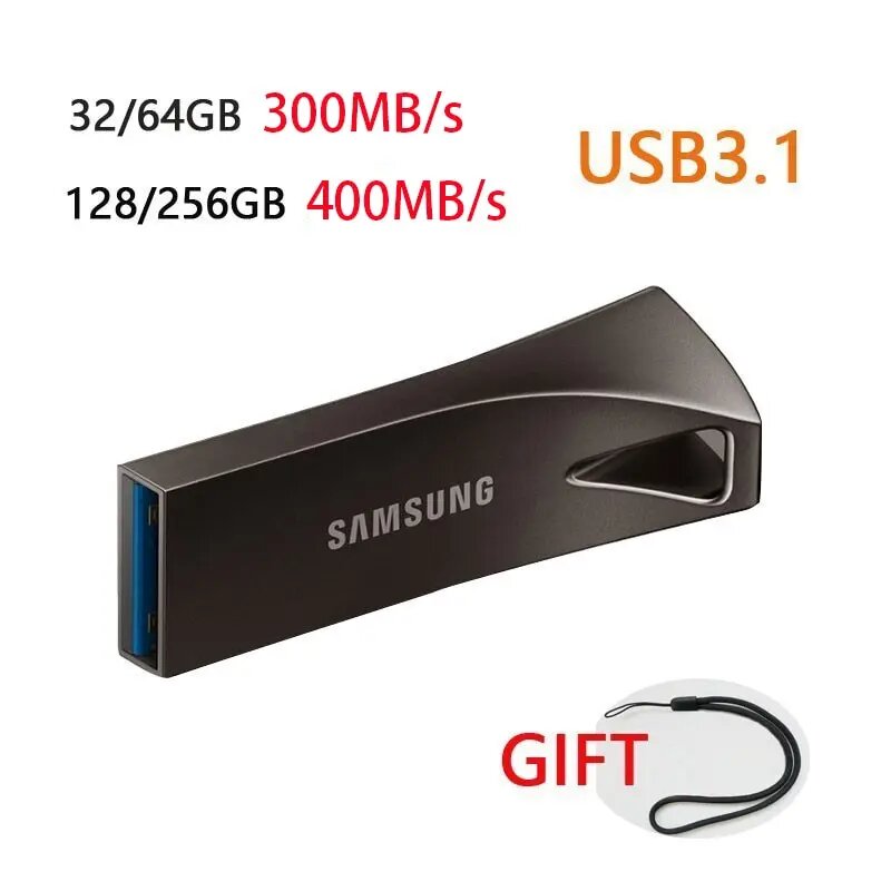 Samsung BAR Plus USB 3.1 флешка, Gray, 128 ГБ