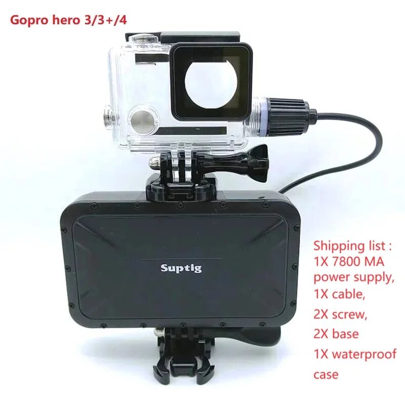 Водонепроницаемый Power Bank 7800 мАч для GoPro Gopro 3 4 Set