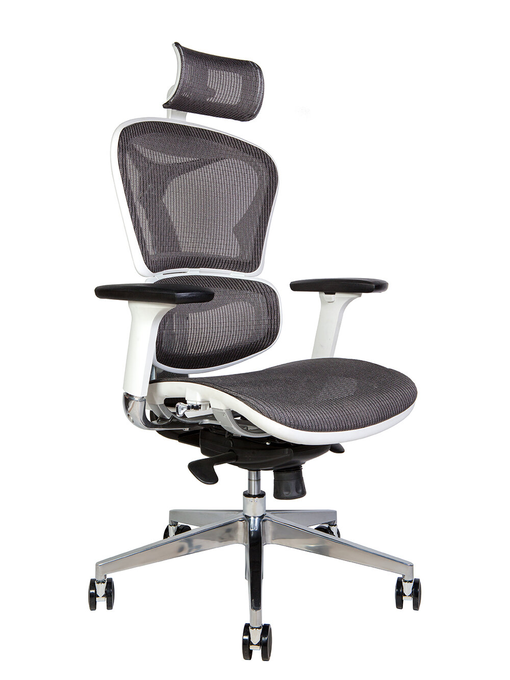 Кресло офисное / Хироу вайт / Hero white / белый пластик / серая сетка