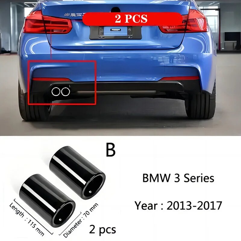 2 шт. бесступенчатый глушитель выхлопной трубы, модифицированный задний глушитель для BMW F10 F20 F30 F32 F34 F48, автомобильные аксессуары, B