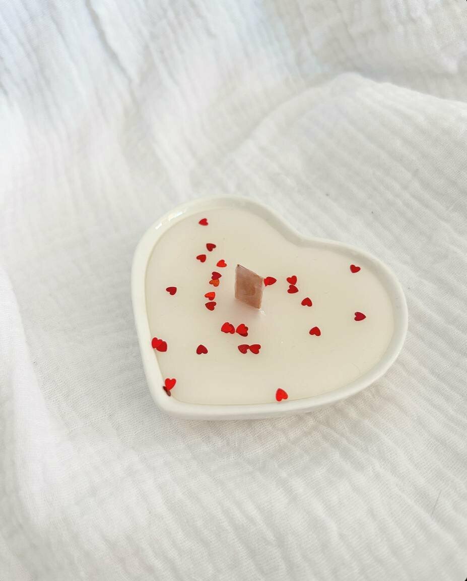 Свеча интерьерная Marbel Candles "Сердечко", ручная работа, 2,5 см.