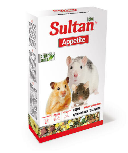 SULTAN BIO APPETITE PREMIUM 8 шт по 550 г полнорационный корм для мелких грызунов