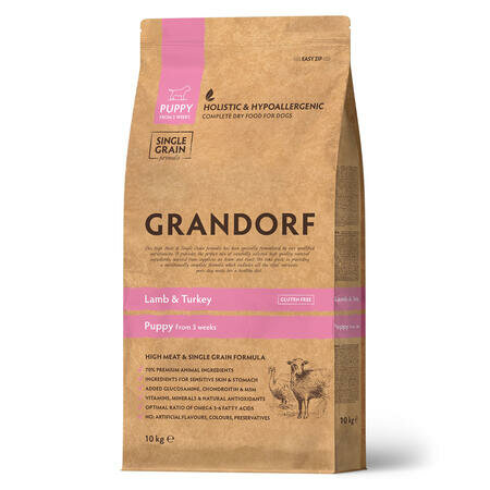 GRANDORF DOG Lamb&Turkey PUPPY 10 кг сухой корм для щенков с ягненком и индейкой