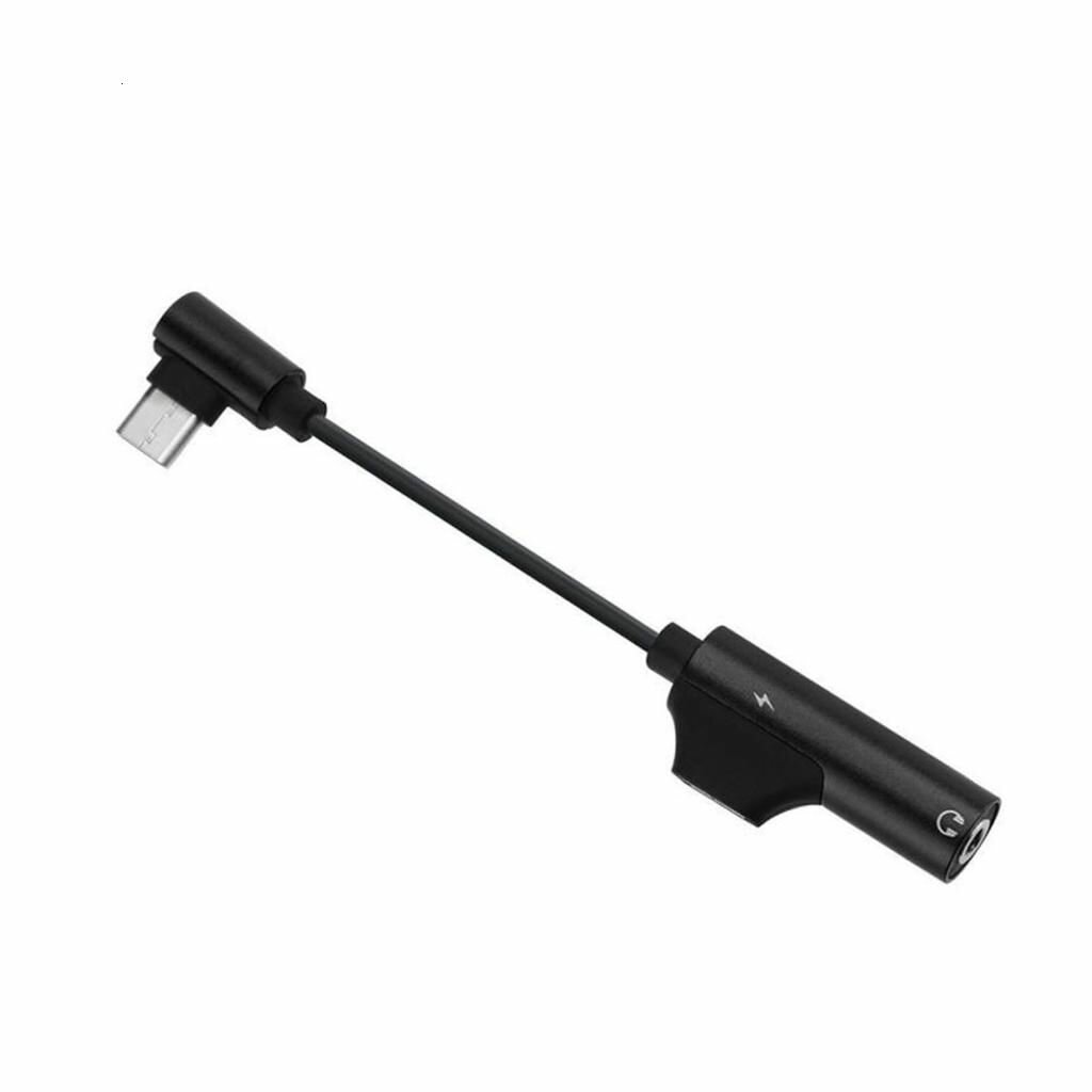 Аудиоадаптер для наушников USB C-3.5 прослушивания песен и зарядки 2-в-1-черный
