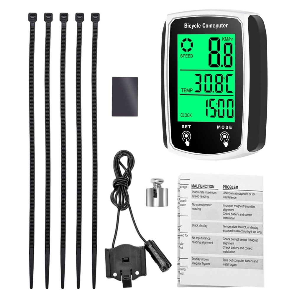 Водонепроницаемые Велосипедные Спидометры, Одометры, Универсальный 19-Функциональный Велосипедный Компьютер, Проводной Велосипедный Компьютер