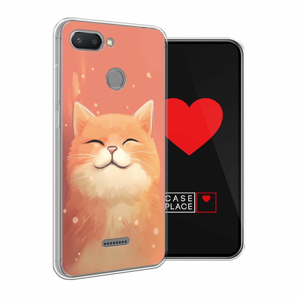 Чехол на Xiaomi Redmi 6 / Сяоми Редми 6 с принтом "Довольный рыжий котик" — фото 1