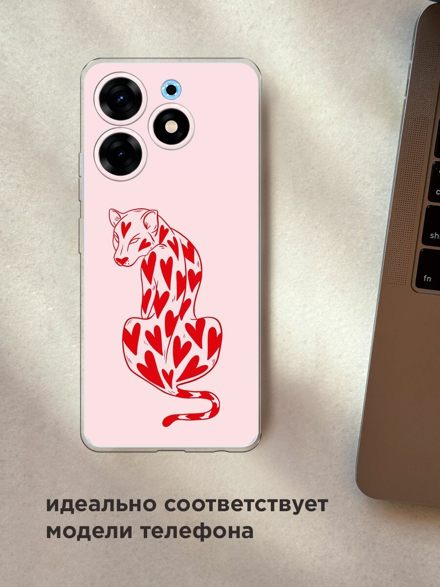 Чехол на Tecno Spark 10 Pro / Текно Спарк 10 Про с принтом "Heart panther 1 - 14 февраля" — фото 1