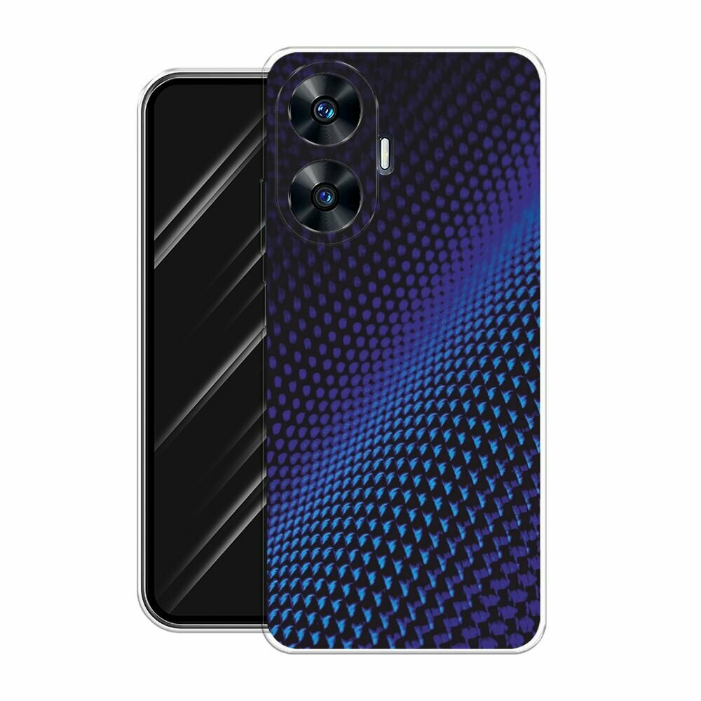 Силиконовый чехол на Realme C55 / Реалми C55 с принтом "Синий карбон" — фото 1
