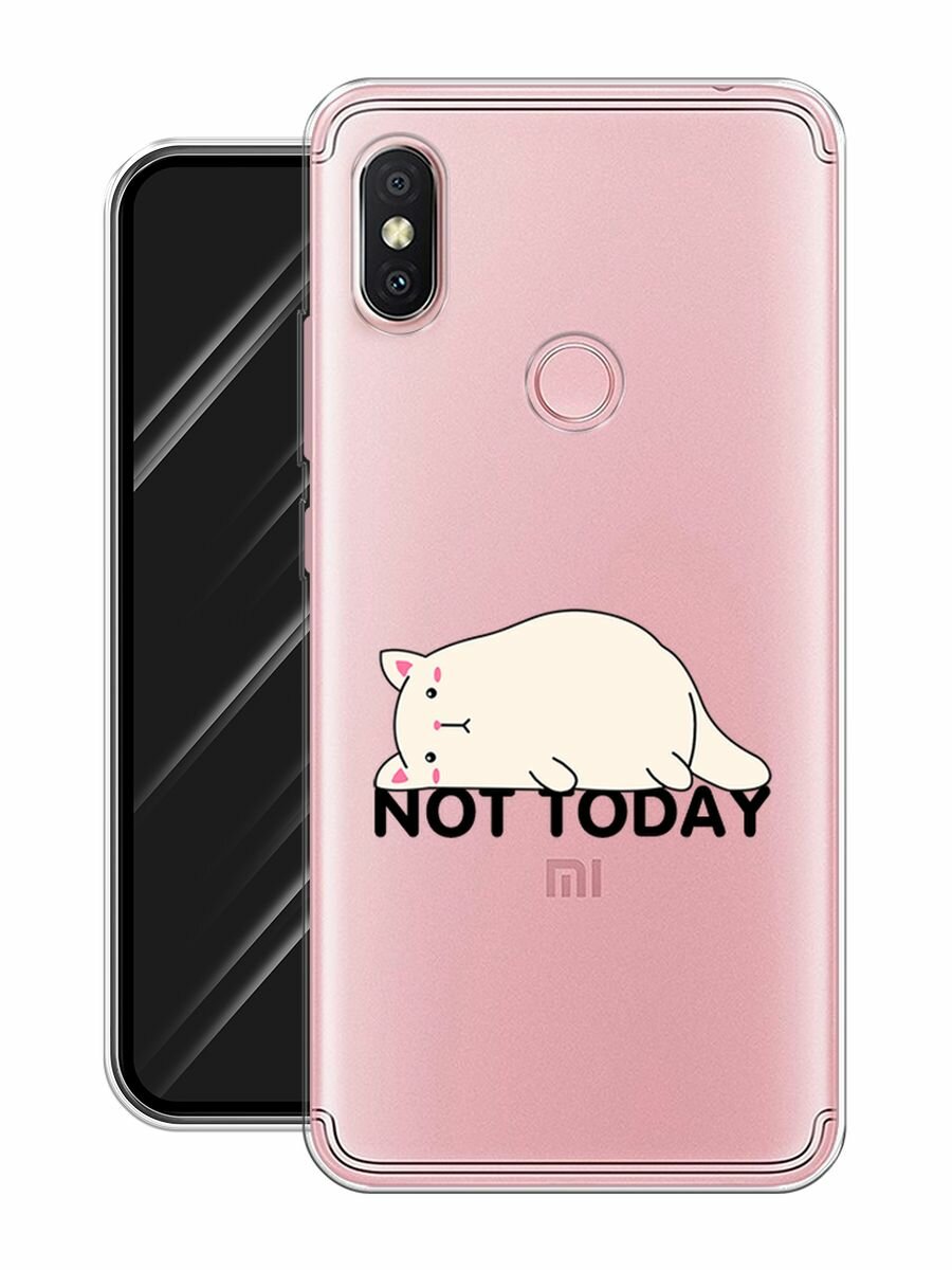 Чехол на Xiaomi Redmi S2 (Redmi Y2) / Сяоми Редми С2 (Редми Y2) с принтом "Cat not today", прозрачный — фото 1
