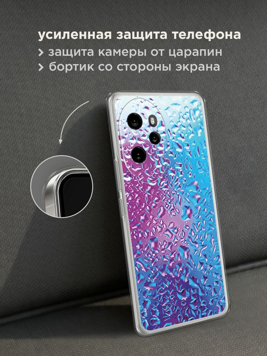 Чехол на Honor 100 Pro / Хонор 100 Про с принтом "Капли на стекле" — фото 1