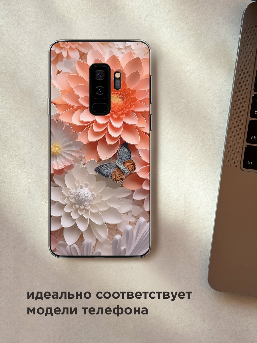 Чехол на Samsung Galaxy S9 + / Самсунг Галакси С9 Плюс с принтом "Бумажные цветы" — фото 1