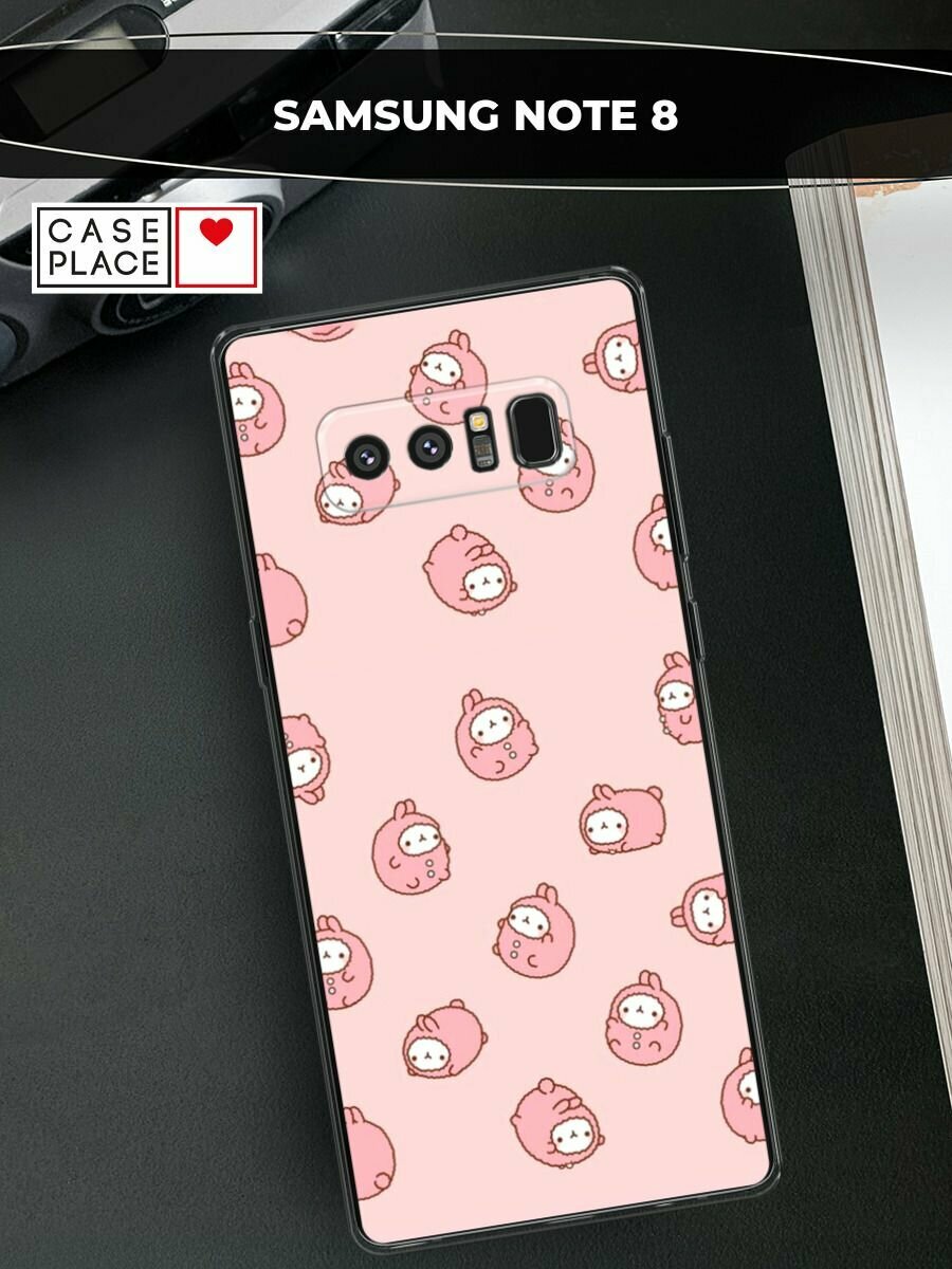 Чехол на Samsung Galaxy Note 8 / Самсунг Галакси Нот 8 с принтом "Зайчики в капюшонах"