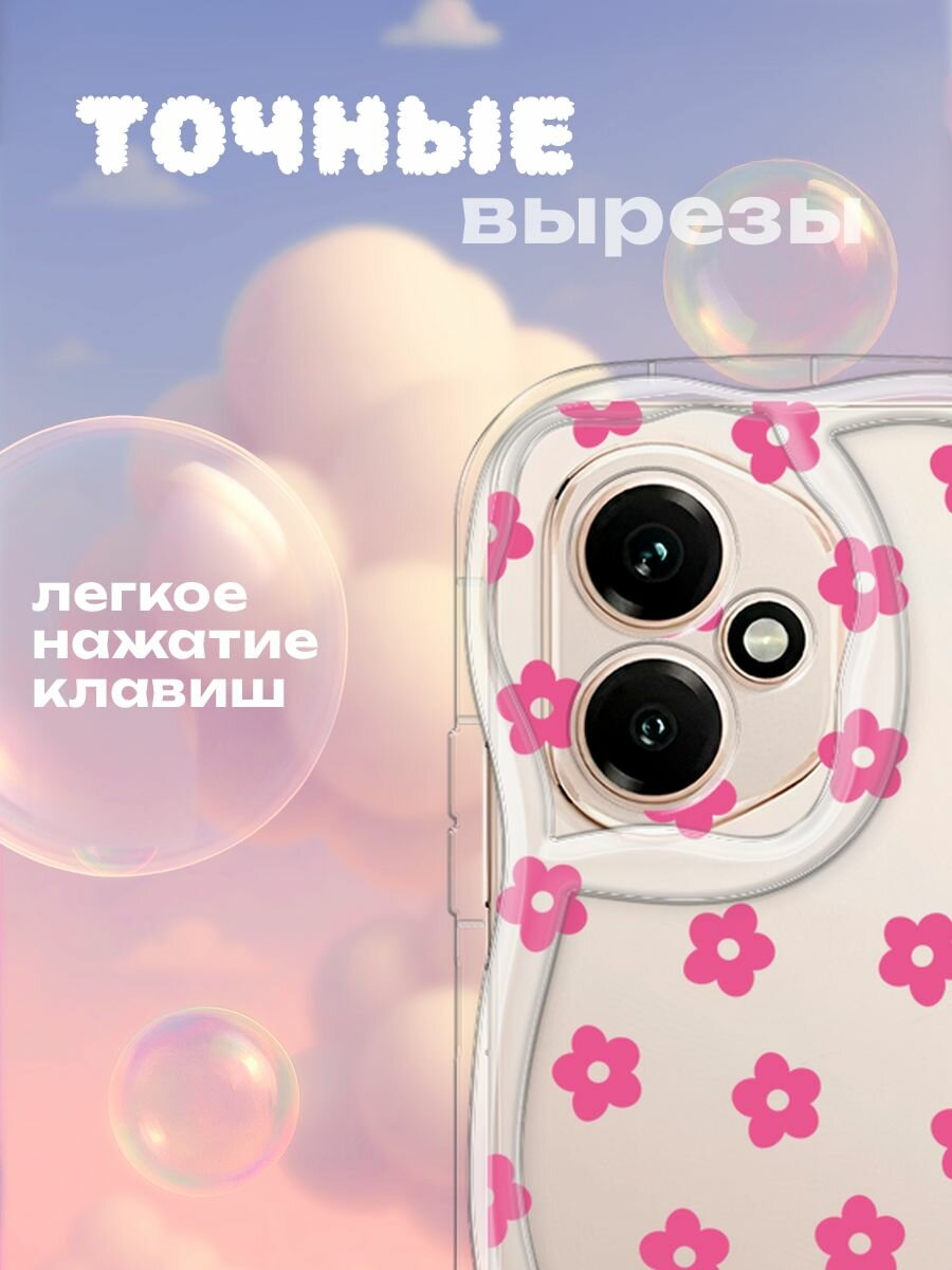 Чехол на Honor 400 / Хонор 400 с принтом "Розовые цветы паттерн" — фото 1