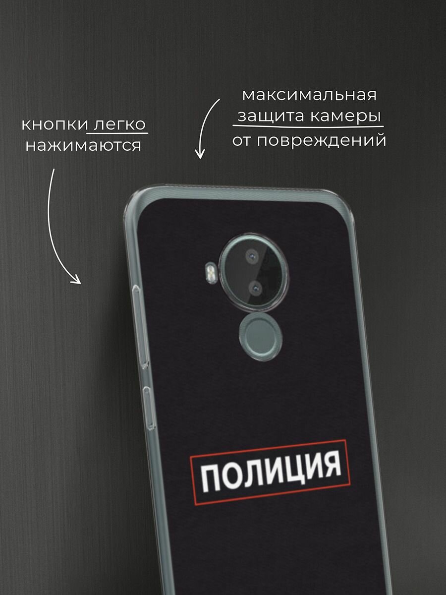 Силиконовый чехол на Nokia C30 / Нокия C30 с принтом "Police logo" — фото 1