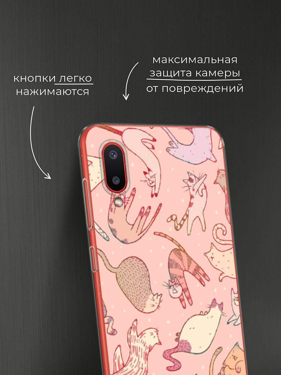 Чехол на Samsung Galaxy A02 / Самсунг Галакси А02 с принтом "Розовое счастье" — фото 1