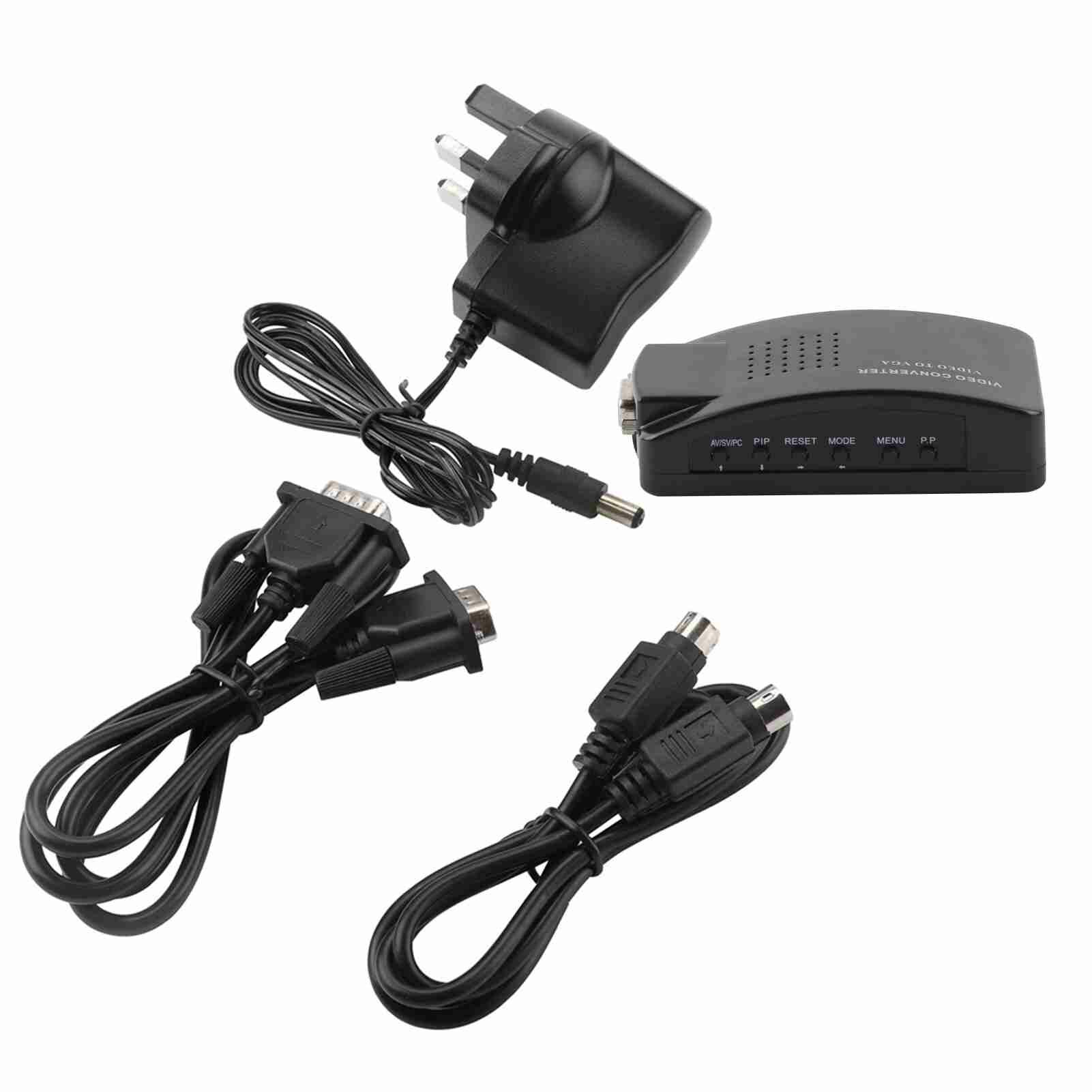 Адаптер-конвертер BNC S-Video в VGA для монитора ПК, адаптер видеосигнала высокой четкости, совместимый с различными устройствами