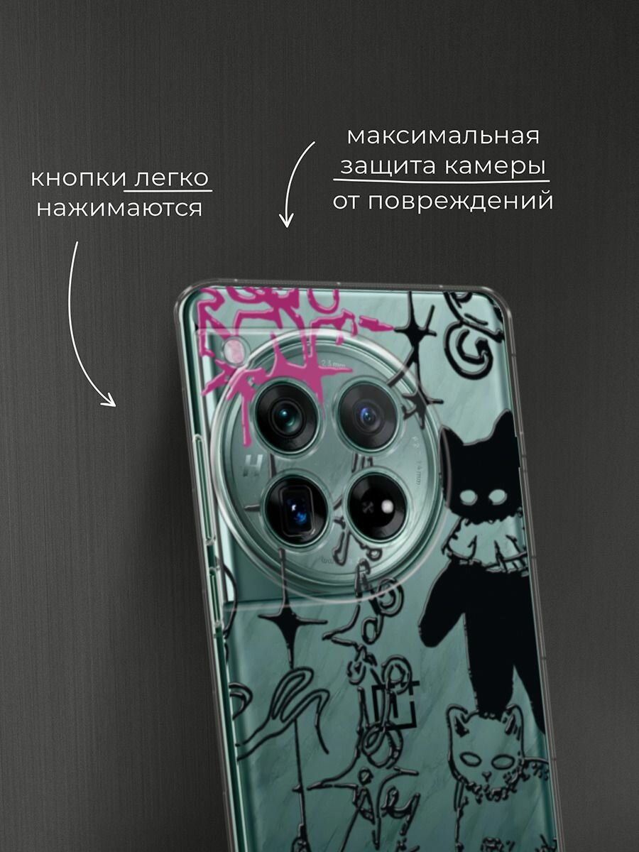 Чехол на OnePlus 12 / Ван Плас 12 с принтом "Готические котики" — фото 1
