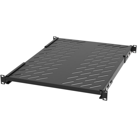 Полка стационарная Filum FL-RSHR-1U-620-BK 19" усиленная, 1U, перфорированная, глубина 620 мм, нагрузка 150 кг, черная RAL9005M