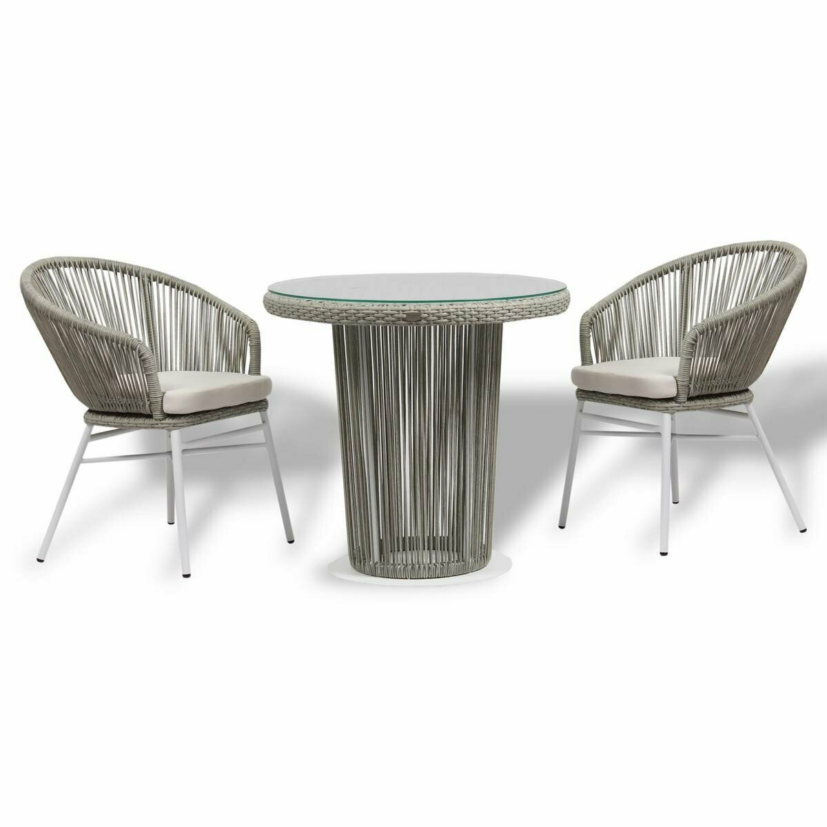 Комплект мебели Malacca Паулина, искусственный ротанг/сицилия, текстиль/молочный, уличный