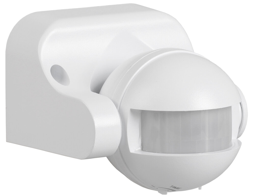 Датчик движения IEK белый, максимальная нагрузка 1100 Вт, угол обзора 180 градусов, дальность 12 м, IP44