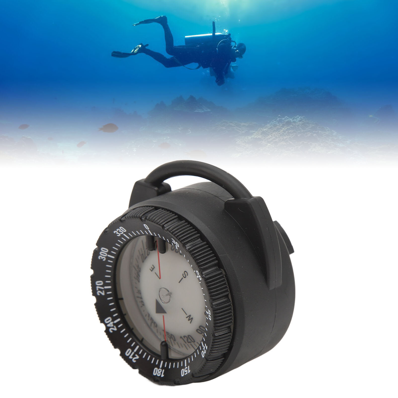 50 м компас для подводного дайвинга светящийся магнитный водонепроницаемый зажим для труб Компас для дайвинга для подводного плавания водные виды спорта черный
