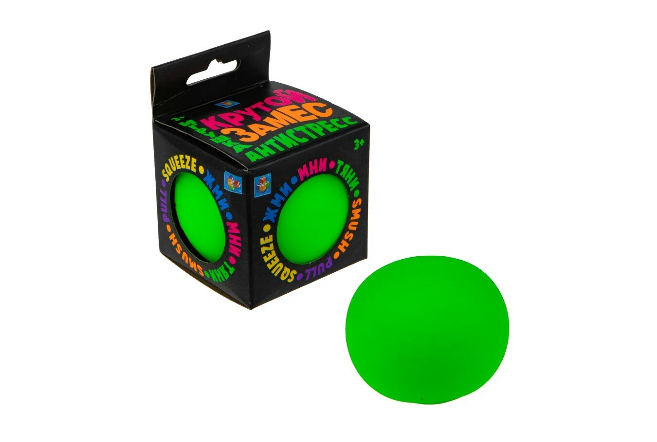 Игрушка-антистресс 1toy Крутой замес, шар, 7 см, зеленый Т18028