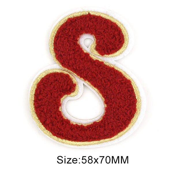 Красный вышитый буквенный патч Бордовый, S
