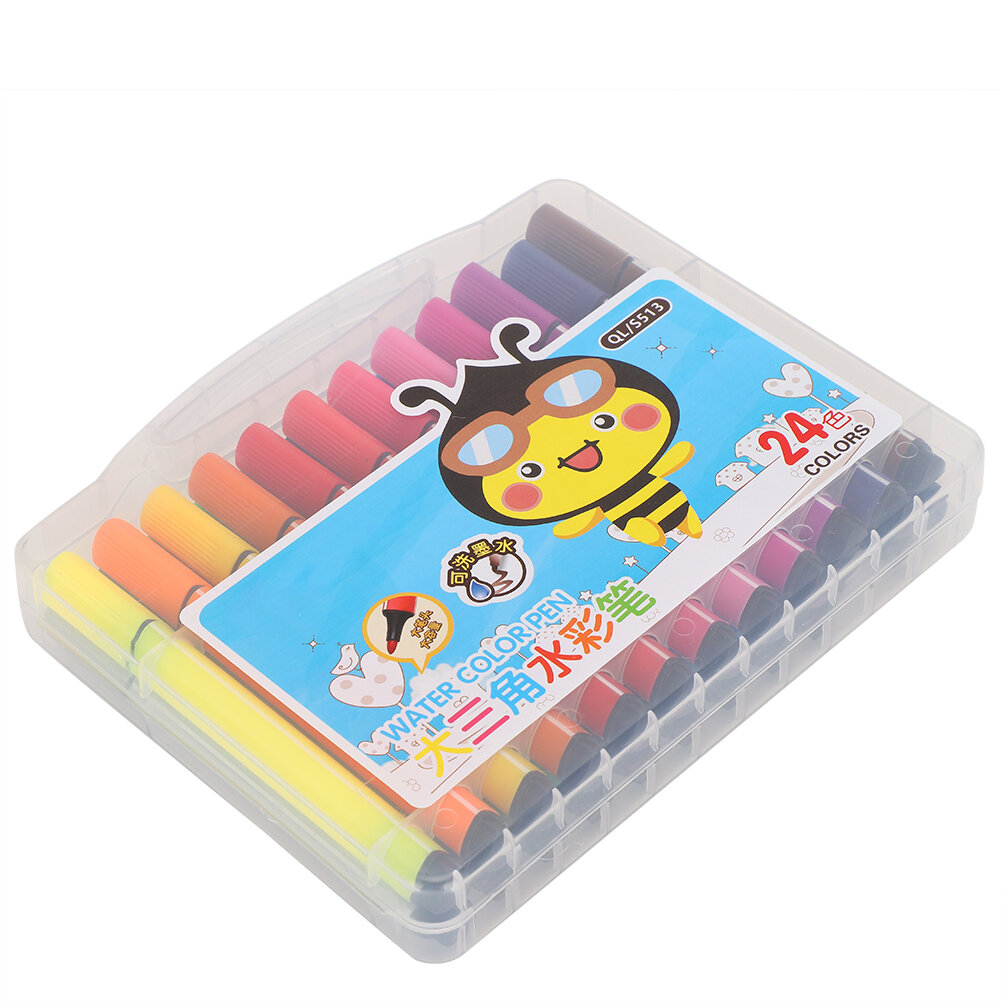 Набор акварельных маркеров треугольной формы, 24 цвета, смываемые, для детского творчества и рисован