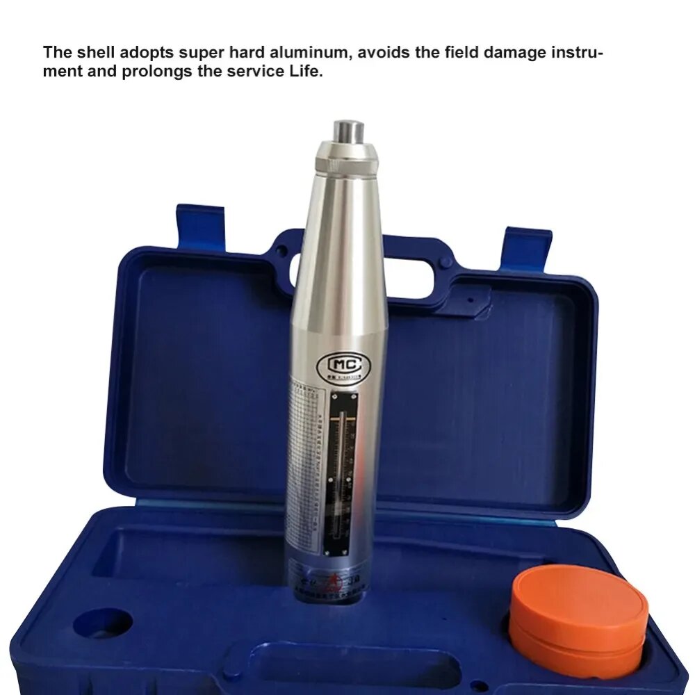 HT-225 Портативный молот Шмидта для испытания бетона на отскок Молот для испытания бетона Молот для испытания бетона с корпусом из высокополимерного материала Резиометр