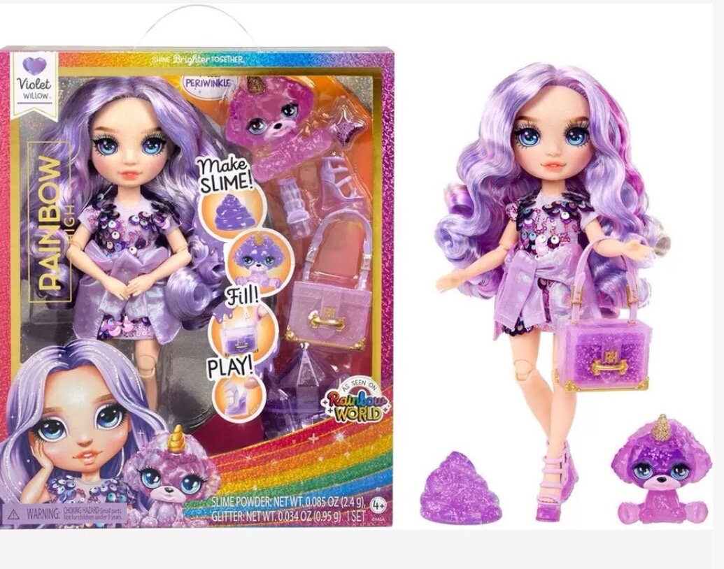 MGA Rainbow High Набор Jade hunter meet Sweetpea /"Радуга со слизью домашним животным", Children's fashion doll toys