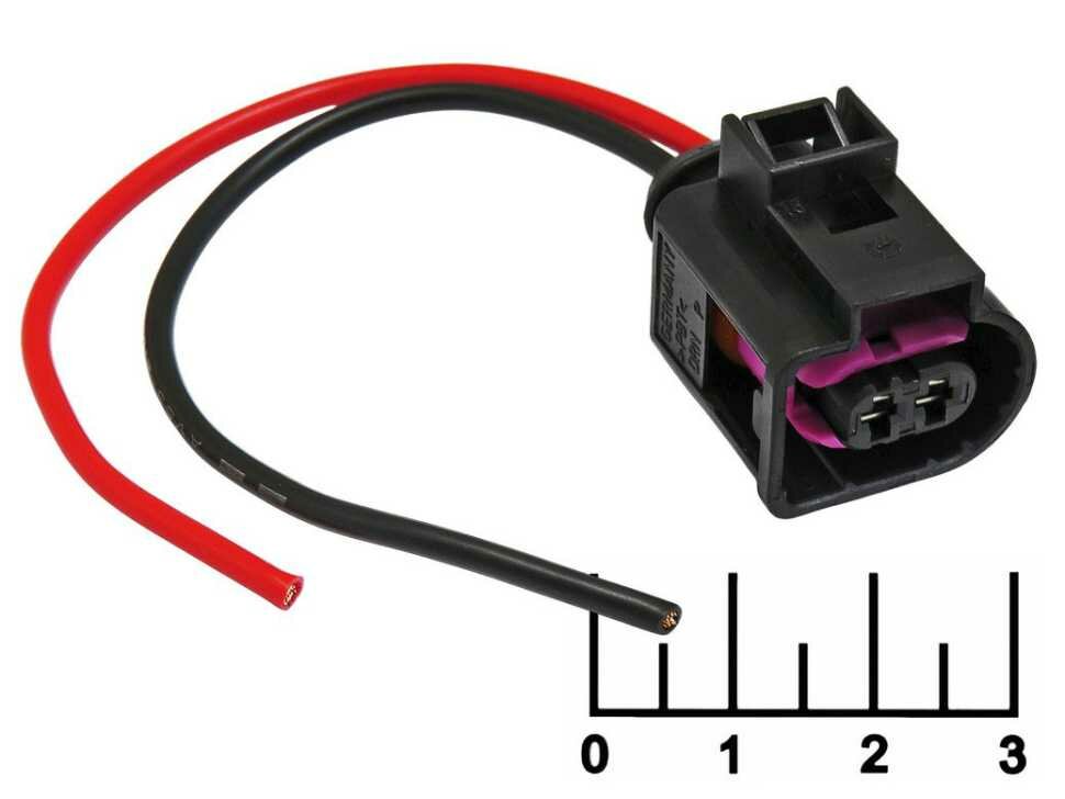 Разъем 2pin гнездо влагозащищенный на проводе 12см DJ7025B-3.5-21