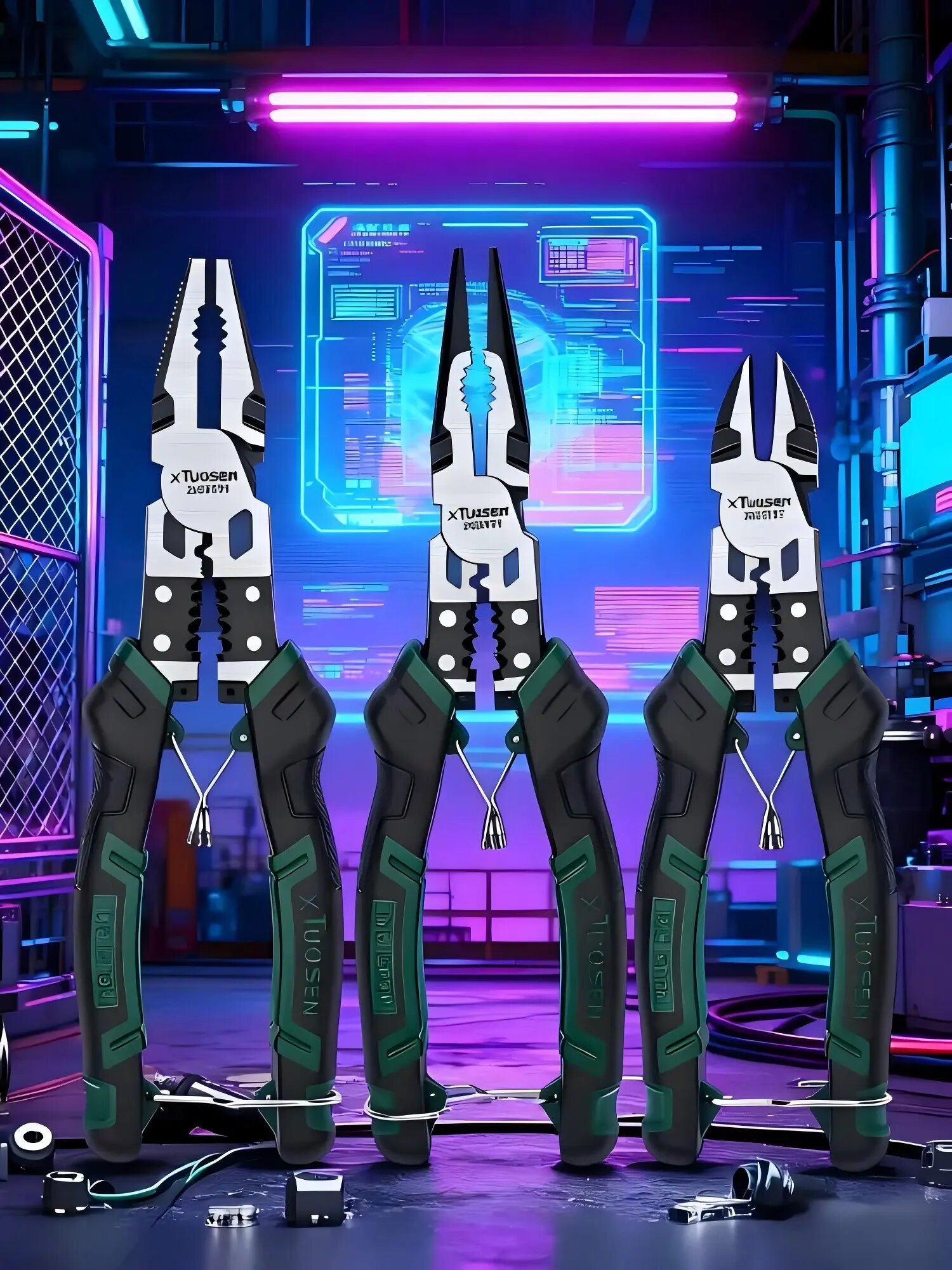 Набор многофункциональных инструментов Канатные щипцы 8 ", острогубые щипцы 9", косогубые щипцы 8 "