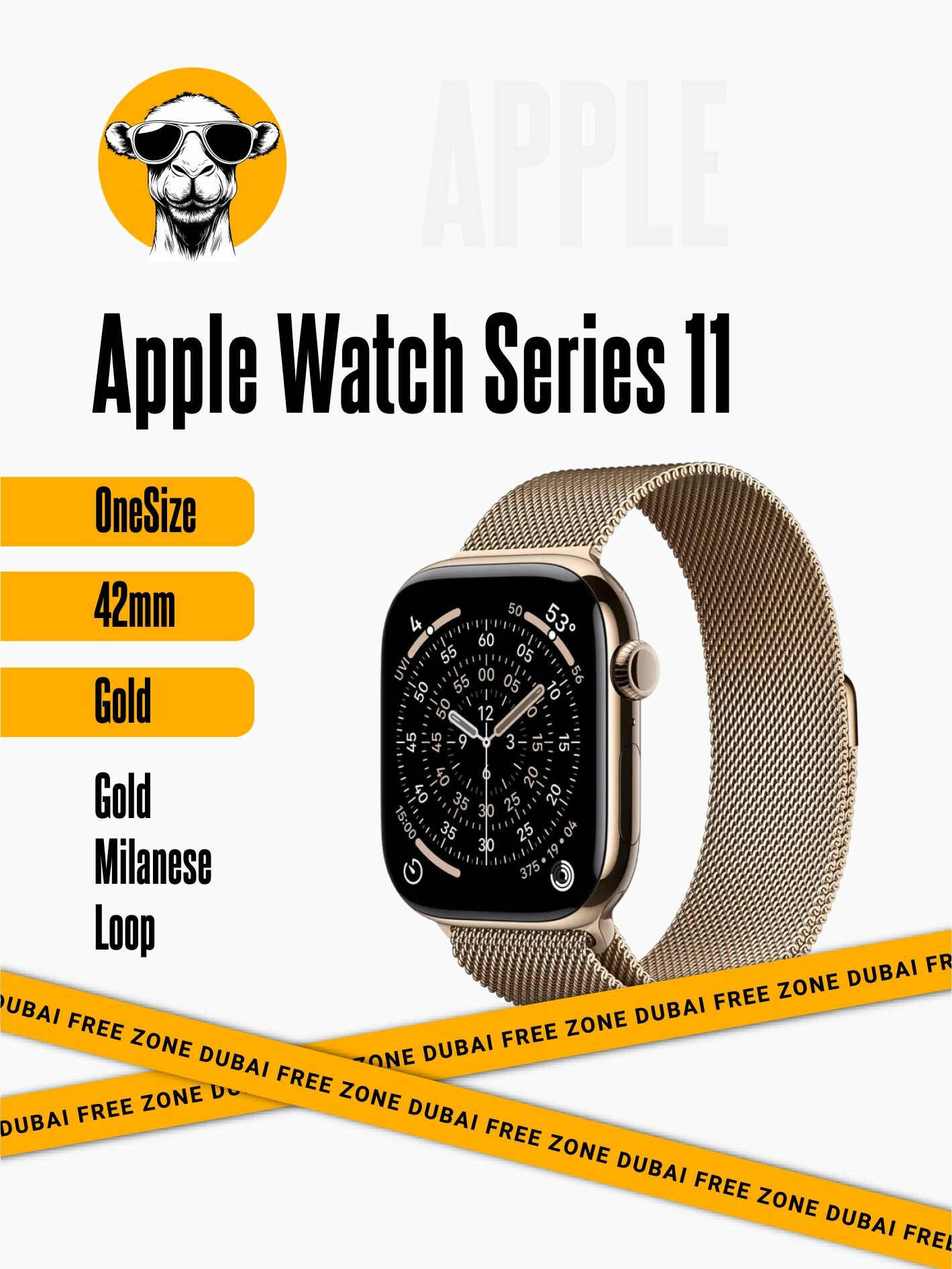 Смарт-часы Apple Watch Series 11 42mm Gold Titanium Gold Milanese Loop