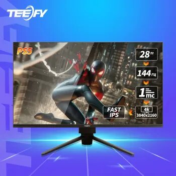 Teefy 28" Монитор 144 гц 4к оригинальная FAST IPS панель игровой(PS5 преданный), черный