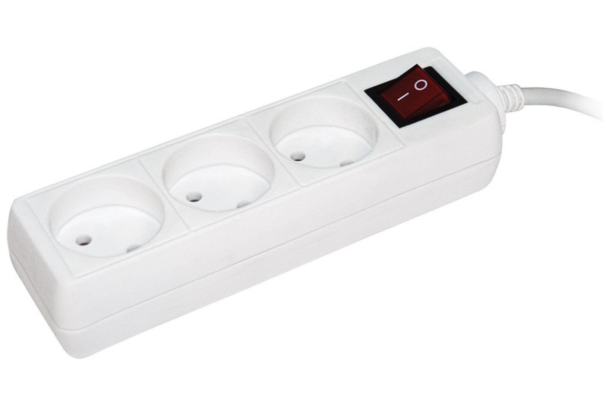 Удлинитель IEK У3К-выключатель, 3 места, 2Р/3 метра, 2х0.75мм2, 10А/250