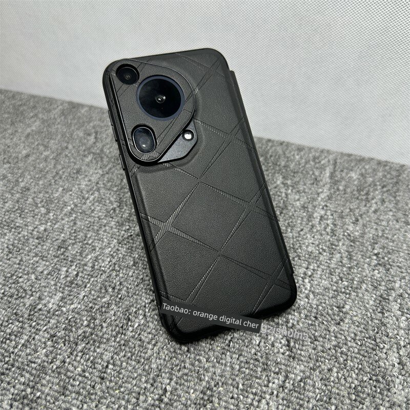Чехол-крышка Huawei Pura 70 Pro+ из натуральной кожи с магнитным умным окном и точными отверстиями для объектива -