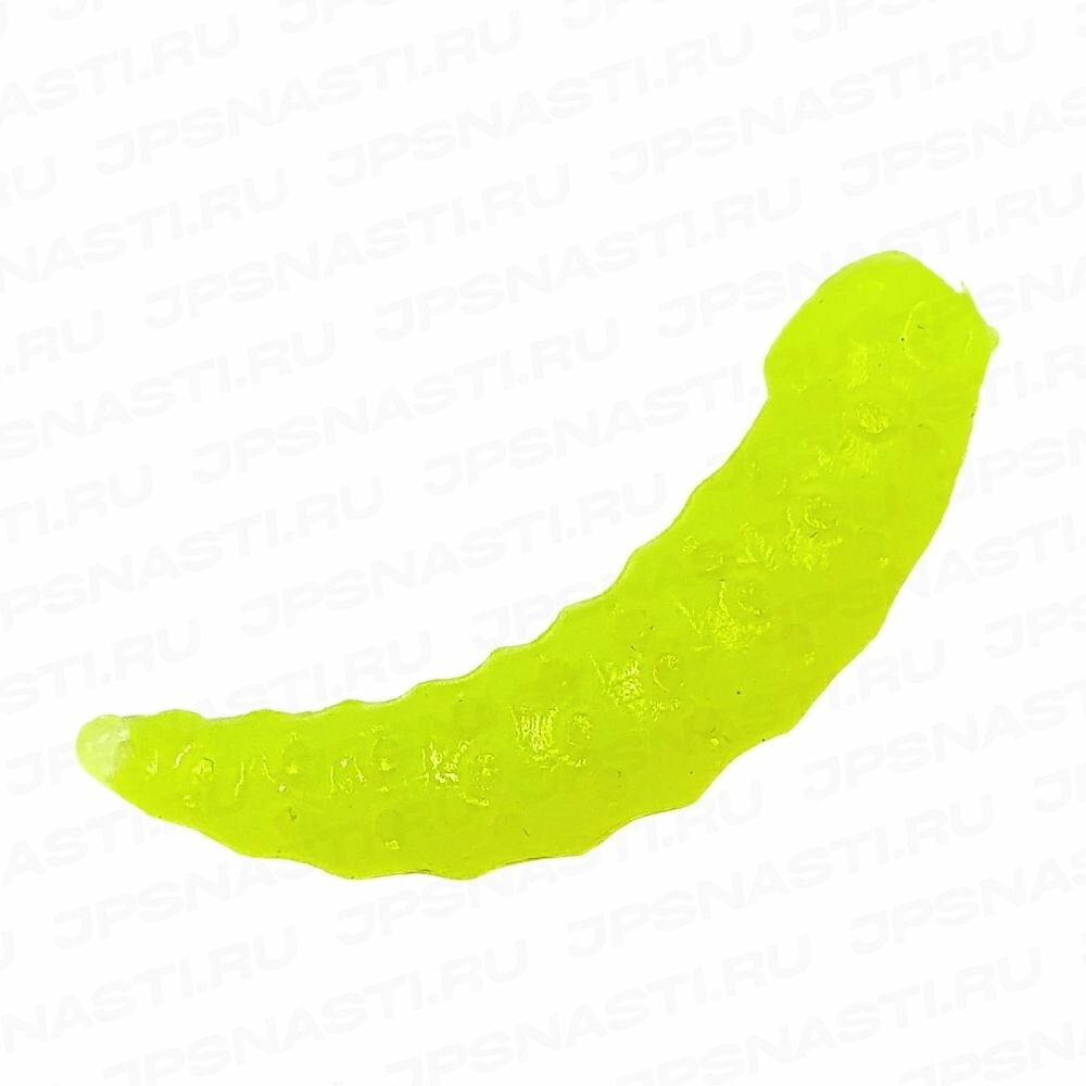 Силиконовые приманки для ловли форели Eleven Lures Leench 1.5, Fluo Lemon, сыр / Уловистые форелевые приманки